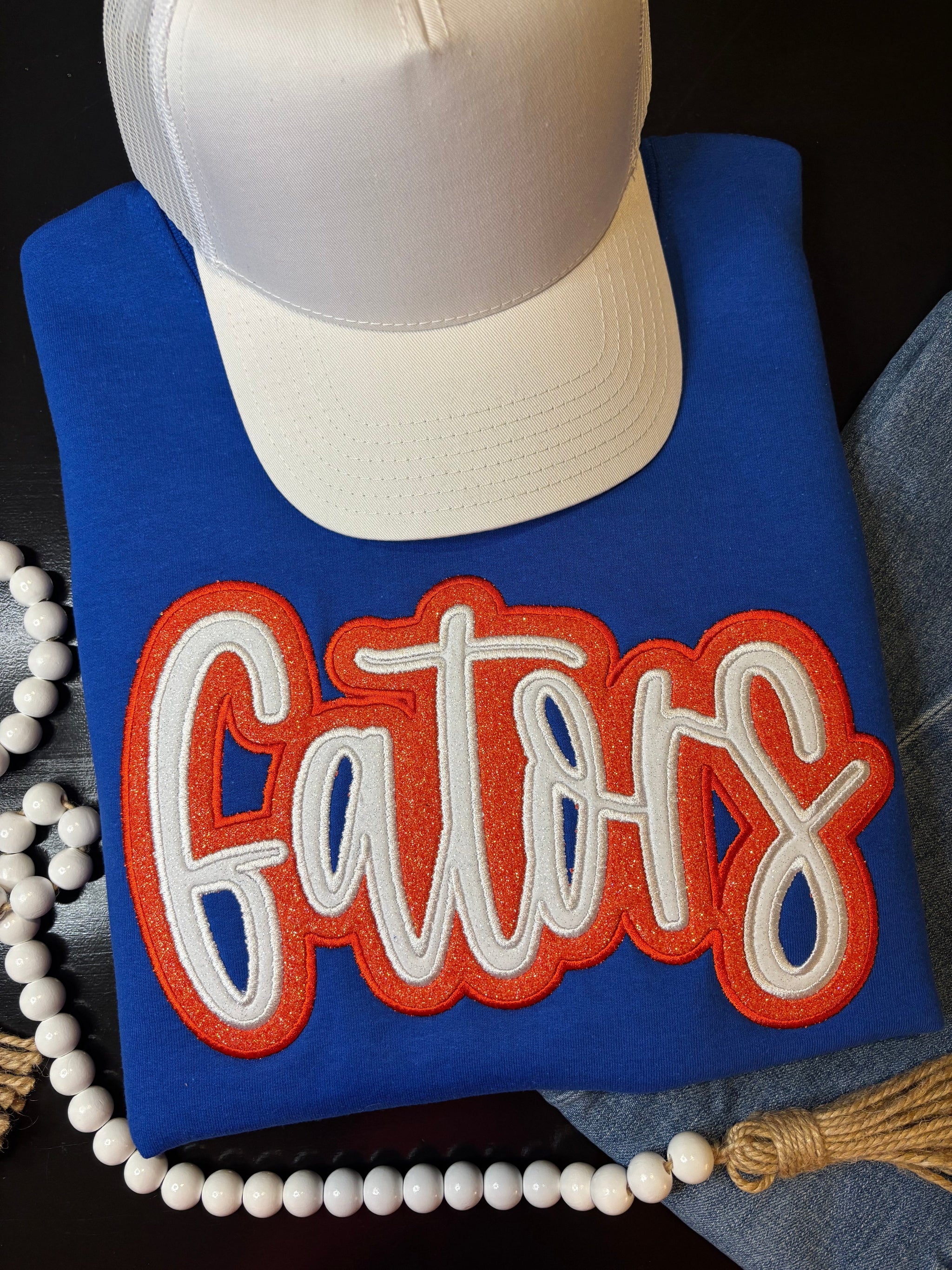 Custom Double Glitter Applique Top - ANY SCHOOL – Stitching Something ...